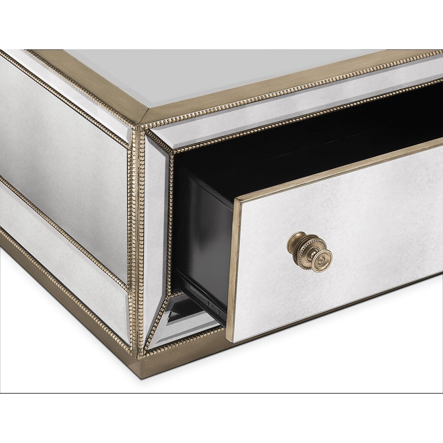 Reflection Cocktail Table - Antiqued Mirror | Value City Furniture